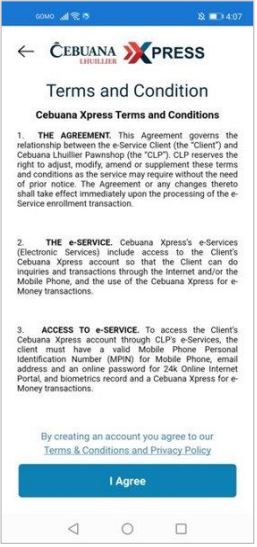 Registration and Log in Process – Cebuana Lhuillier