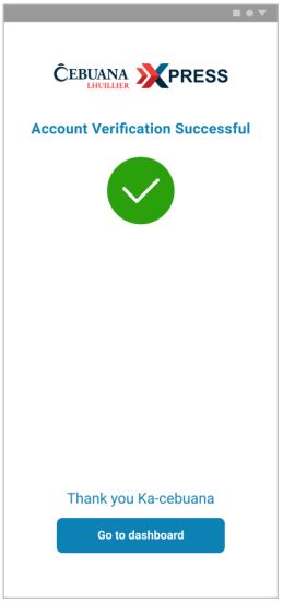 Account verification via 24k card number – Cebuana Lhuillier